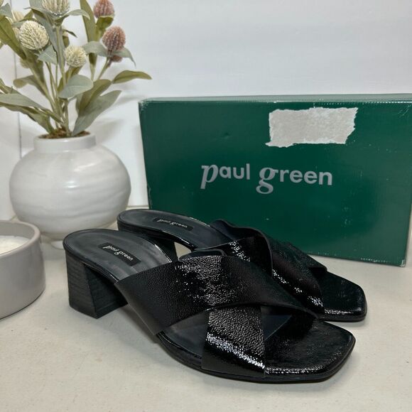 Paul Green | Shoes | Paul Green Cici Sandal Leather Cross Band Block ...